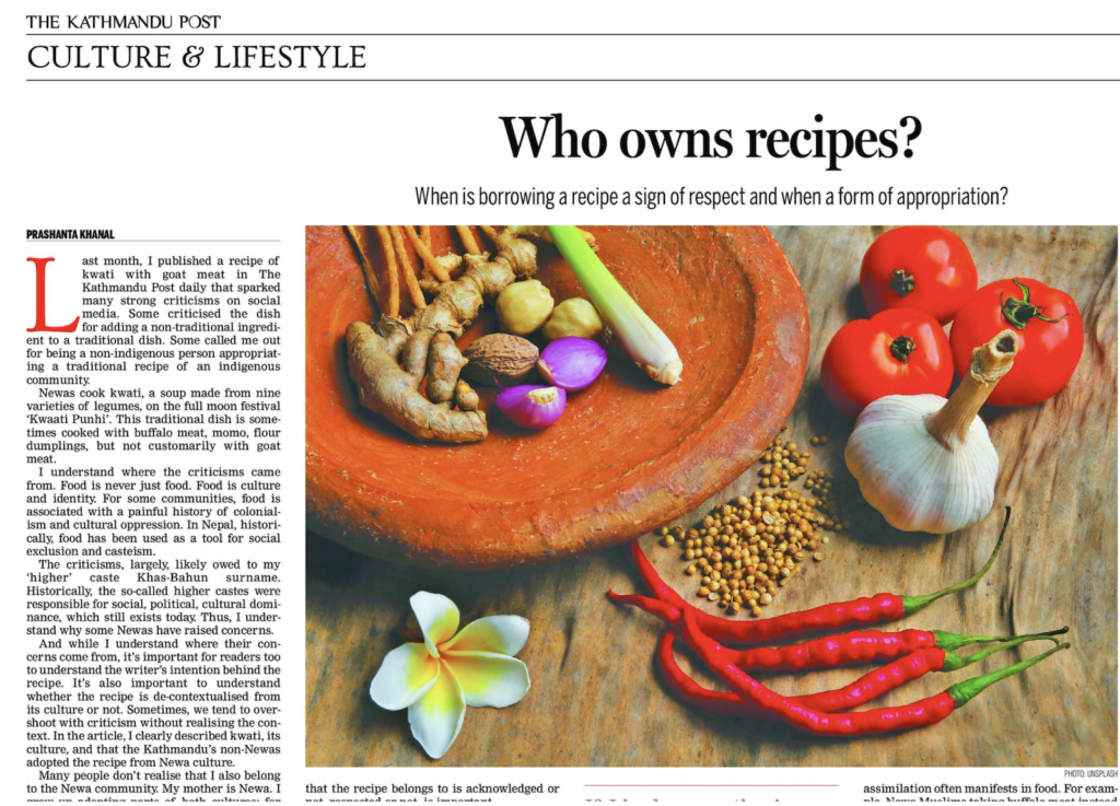 Who owns recipes? - The Nepali Food Blog | theGundruk.com